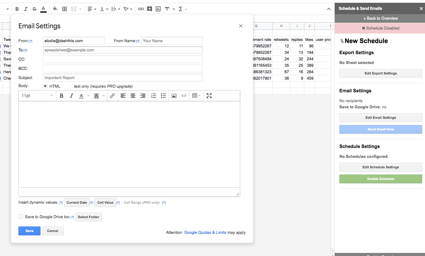 How to create a dashboard using Google Sheets data?